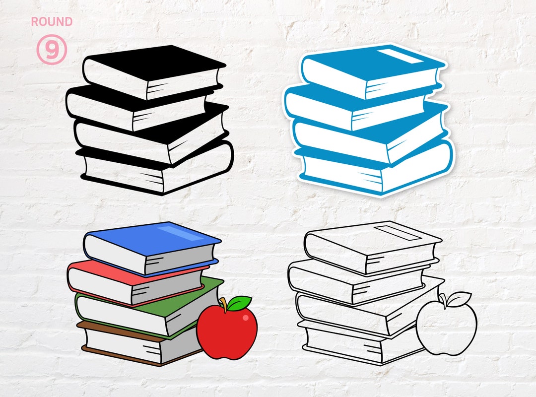 Books Svg, Png, Dxf, Eps, Pdf - Etsy