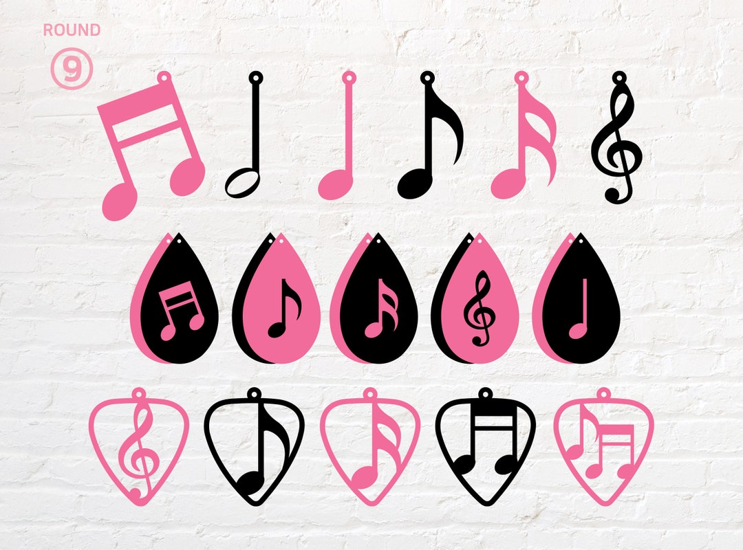 Music Earring Svg, Png, Dxf, Eps, Pdf - Etsy