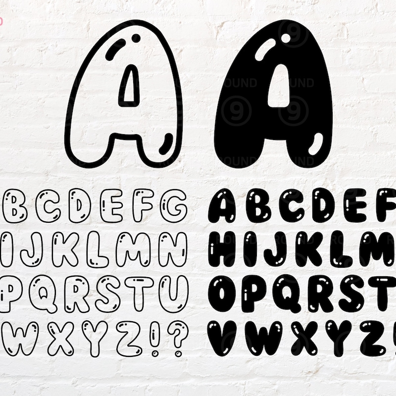 Bubble Letter Font - Etsy
