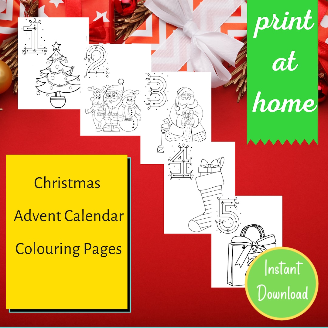 Coloriages du calendrier de l'avent de Noël à imprimer à la maison ...