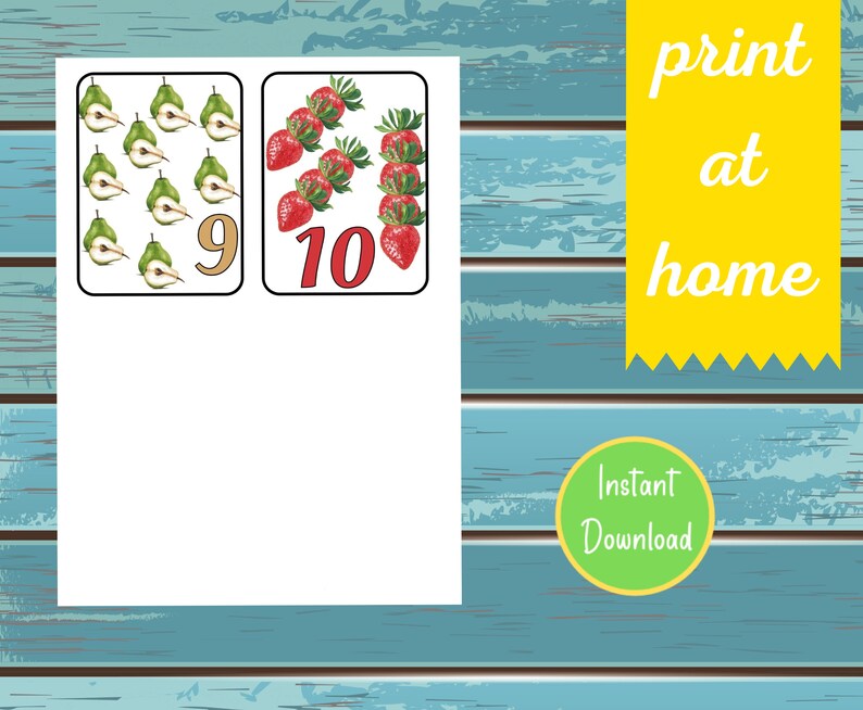 Colourful Number Fruit Themed Flashcards Printable Teaching - Etsy