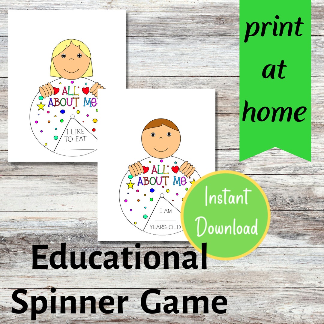 Educational Game Spinner, All About Me, Home School, Kindergarten ...