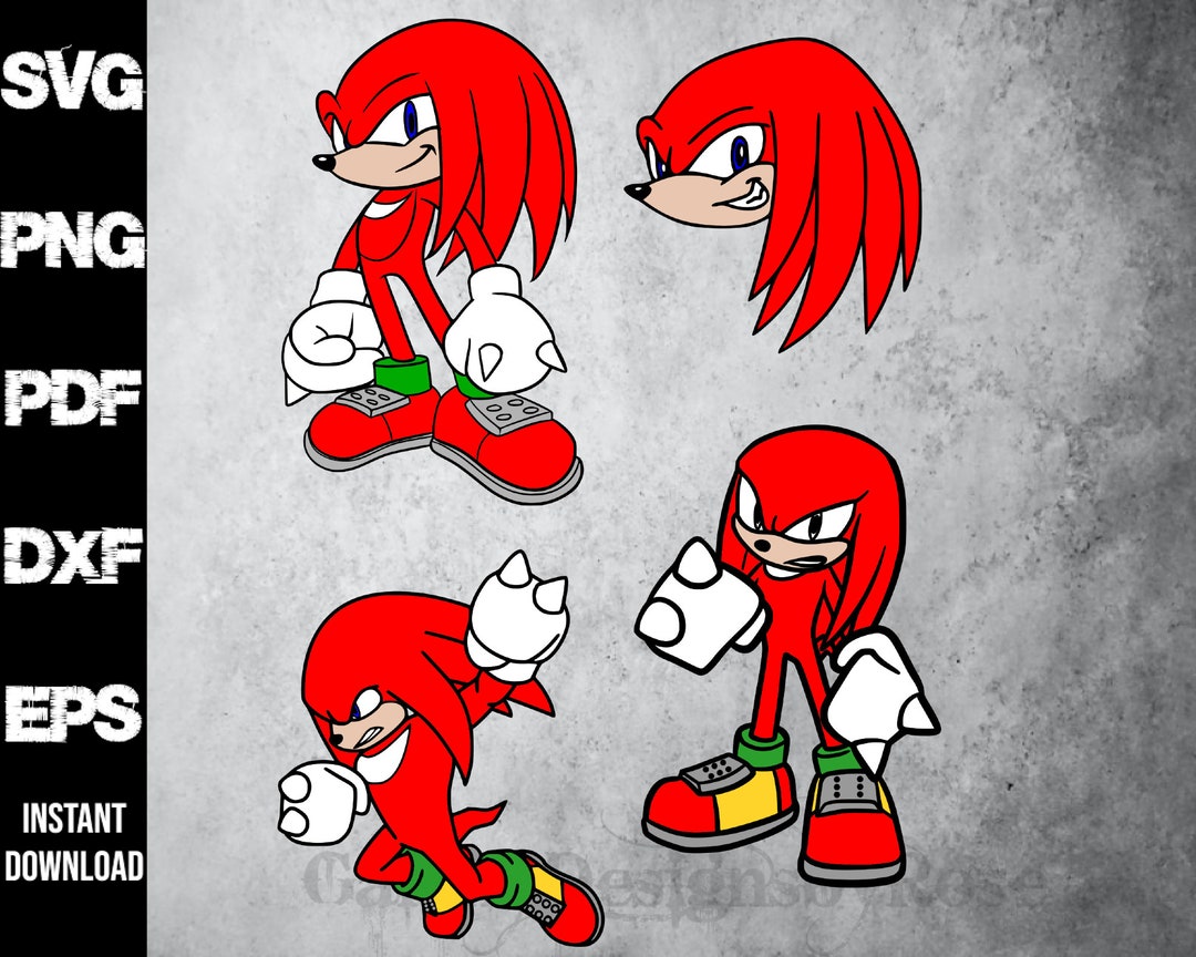 Knuckles SVG: Video Game Character Clipart for Birthday Shirt (digital ...