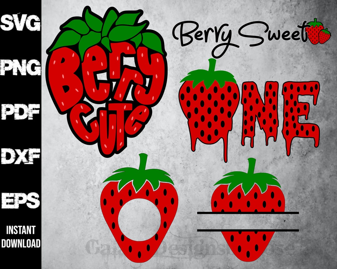 SVG Strawberry Bundle, Png, Pdf, Dxf, Eps, Berry Sweet SVG, Berry Cute ...