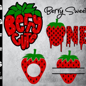 SVG Strawberry Bundle, Png, Pdf, Dxf, Eps, Berry Sweet SVG, Berry Cute ...