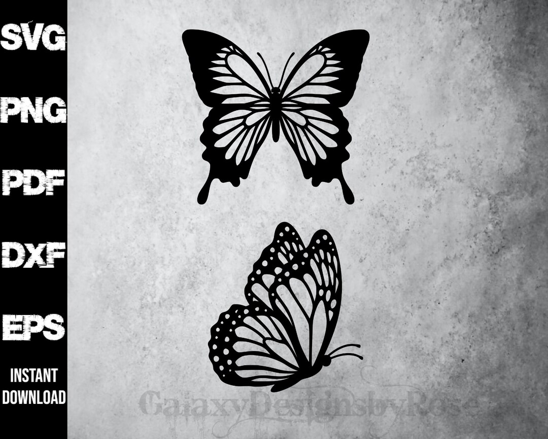 SVG BUTTERFLIES, Png, Pdf, Dxf, Eps, Butterfly Silhouette, Monarch ...