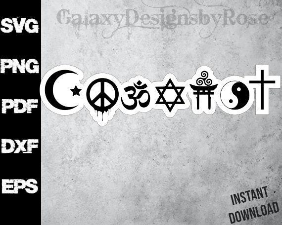 SVG COEXIST Png Pdf Dxf Eps Coexist Sticker Decal Iron | Etsy