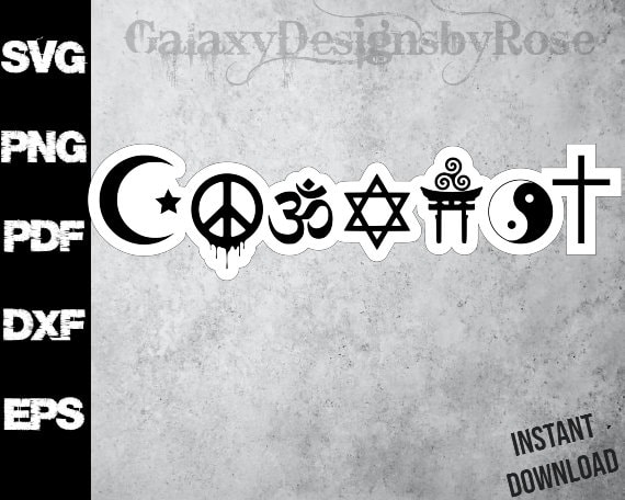 SVG COEXIST Png, Pdf, Dxf, Eps, Coexist Sticker Decal, Iron On, Coexist ...