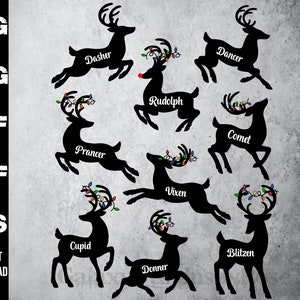 SVG Santa's Reindeer, Png, Pdf, Dxf, Eps, Merry Christmas SVG ...