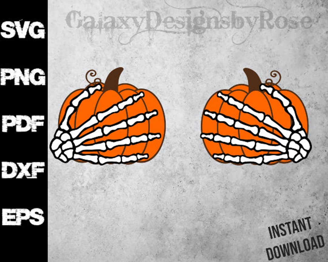 SVG Pumpkin Skull Hand, Png, Pdf, Dxf, Eps Cut File, HAPPY HALLOWEEN ...