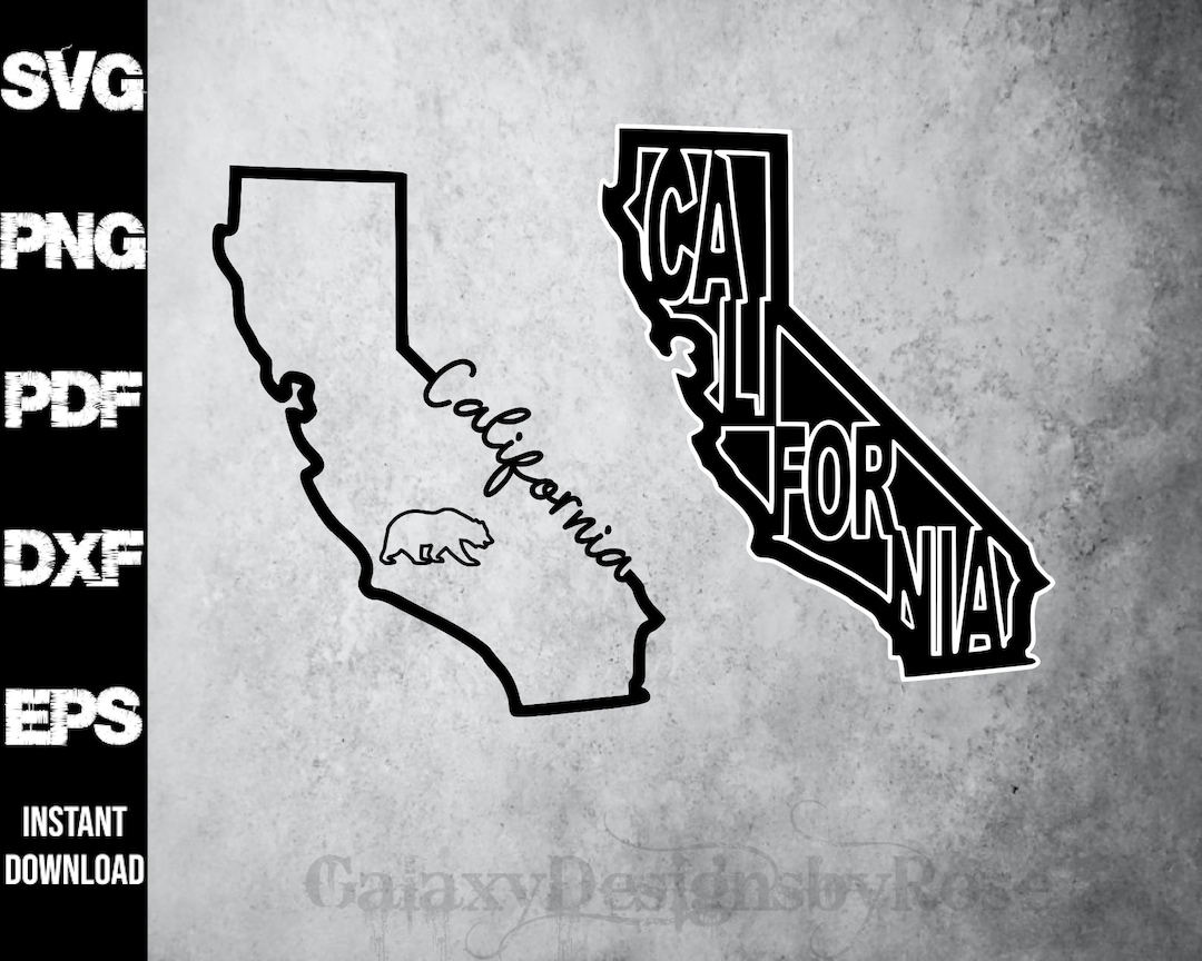 SVG California State, Png, Pdf, Dxf, Eps, CA State, California Outline ...