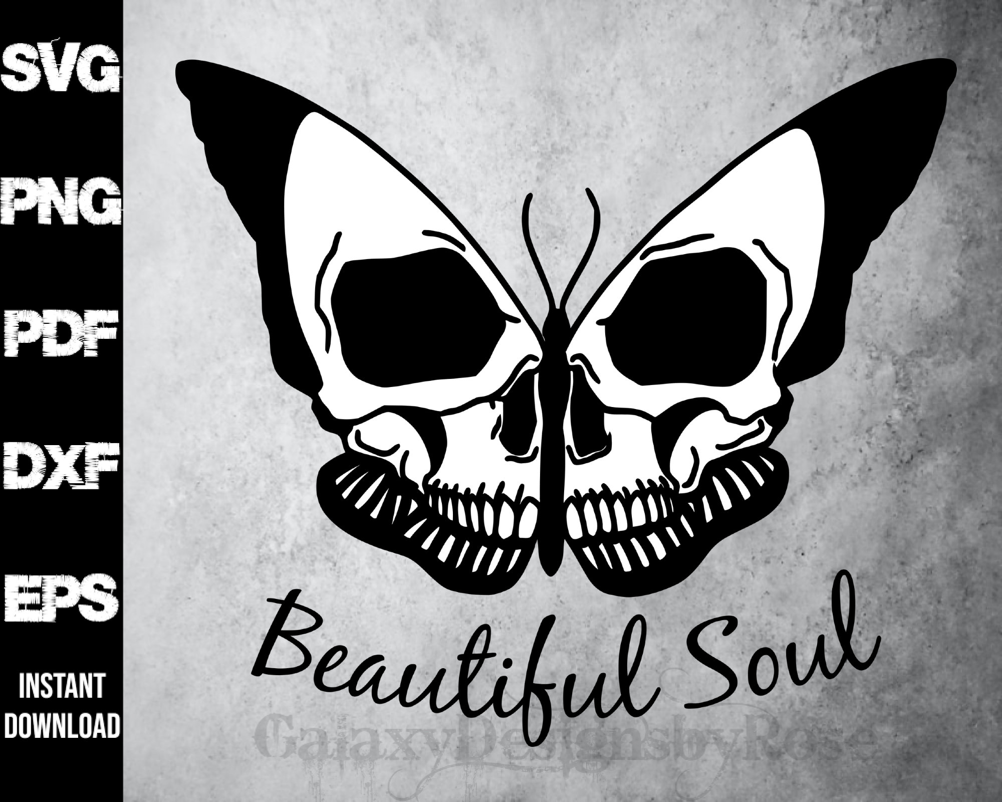 SVG Beautiful Soul Png Pdf Dxf Eps Butterfly Skull SVG - Etsy
