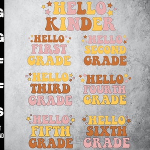SVG Back to School, Png, Pdf, Dxf, Eps, Hello Kinder Svg, Hello First ...