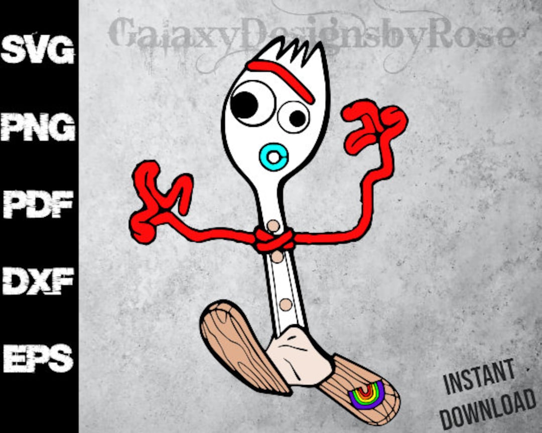 SVG FORKY Inspired Png, Pdf, Dxf, Eps, Toy Story Inspired Forky, Kid's ...