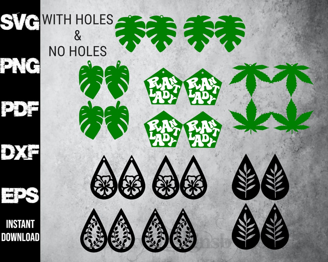 SVG Earring Vectors, Png, Pdf, Dxf, Eps, Plant Lady Earring Vectors ...