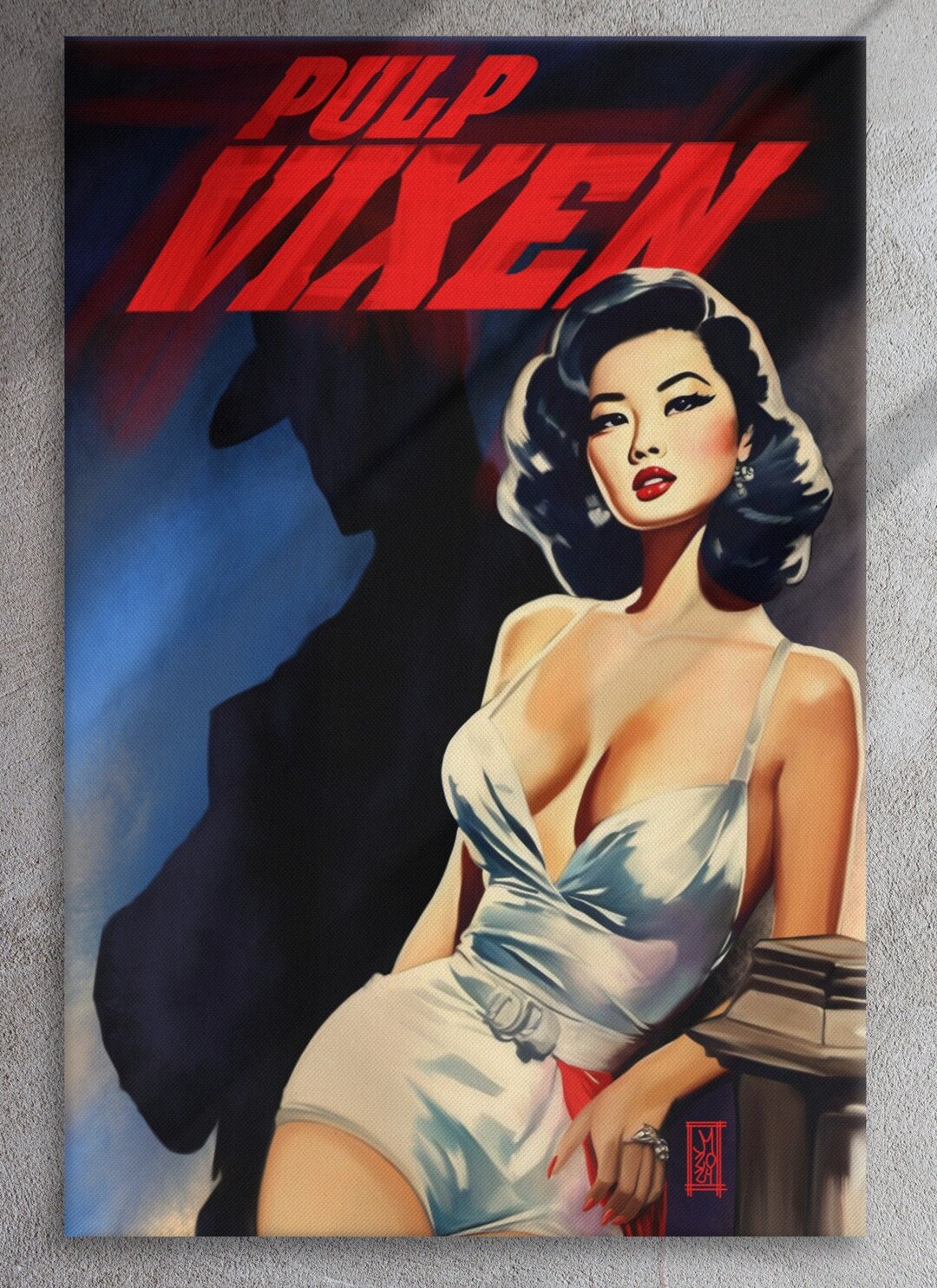 Pulp Vixen - the White Lotus Retro Pop Art Canvas Print - Etsy