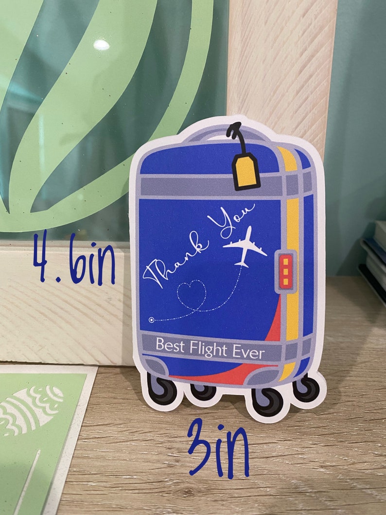 Flight Attendant Thank You Card, Flight Crew Thank You Card, Gift Card ...