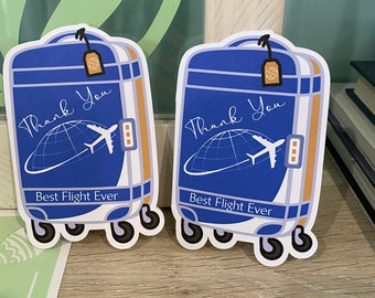 Flight Attendant Thank You Card, Flight Crew Thank You Card, Airplane ...
