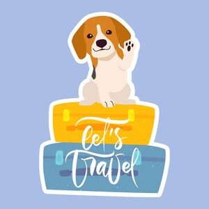 Dog Travel Sticker, Pet Sticker, Travel Buddy, Travel Sticker, Love ...
