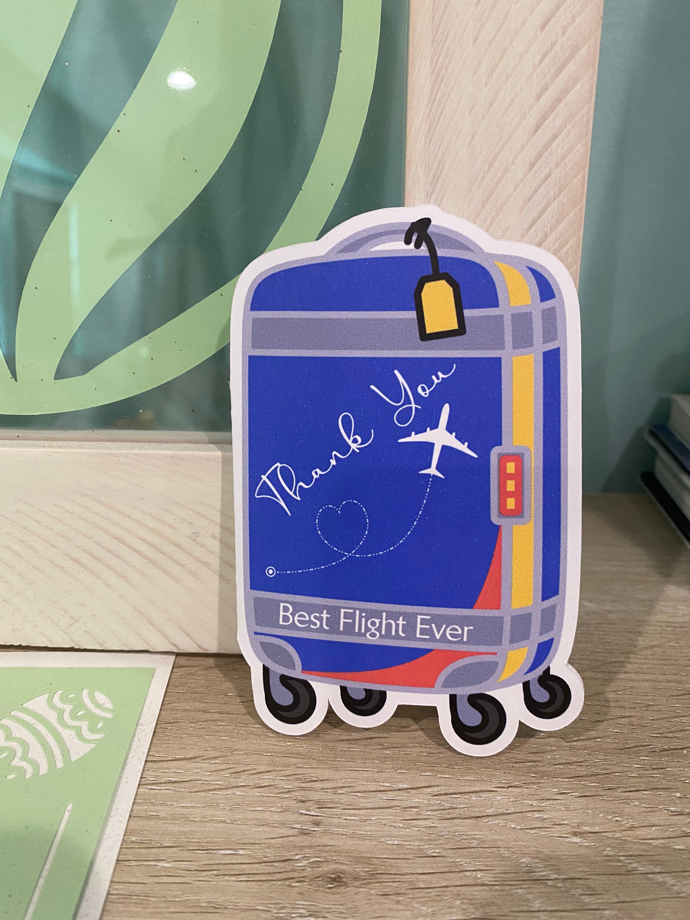 Flight Attendant Thank You Card, Flight Crew Thank You Card, Gift Card ...