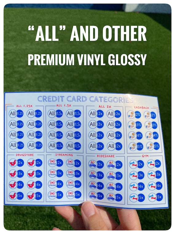 ALL and Other Credit Cards Categories Stickers Labels - Etsy
