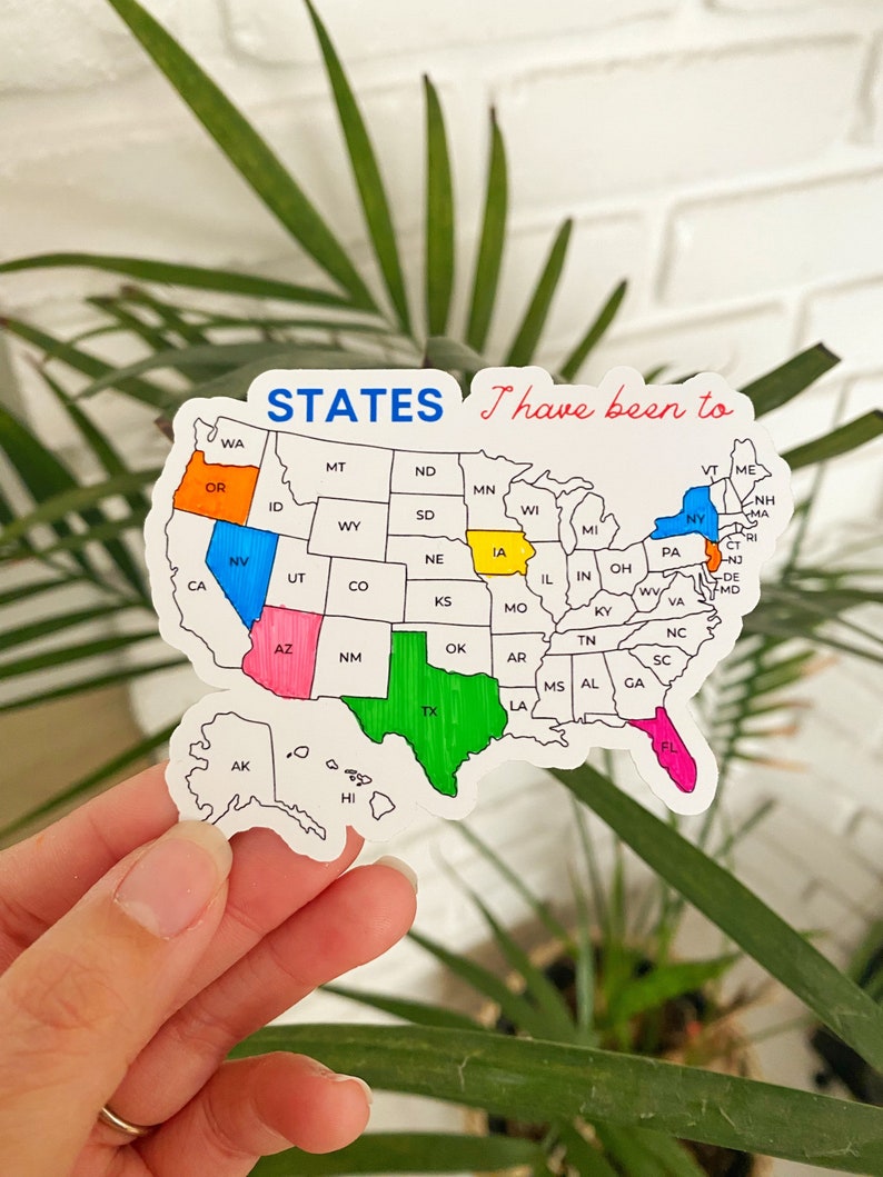 States I Have Been To, States We' Ve Been To, US Map Sticker, Color ...