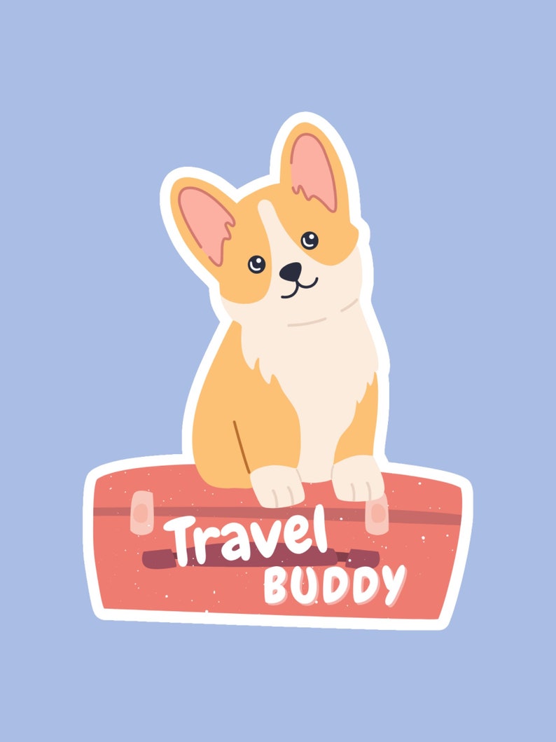 Dog Travel Sticker Pet Sticker Travel Buddy Travel Sticker - Etsy
