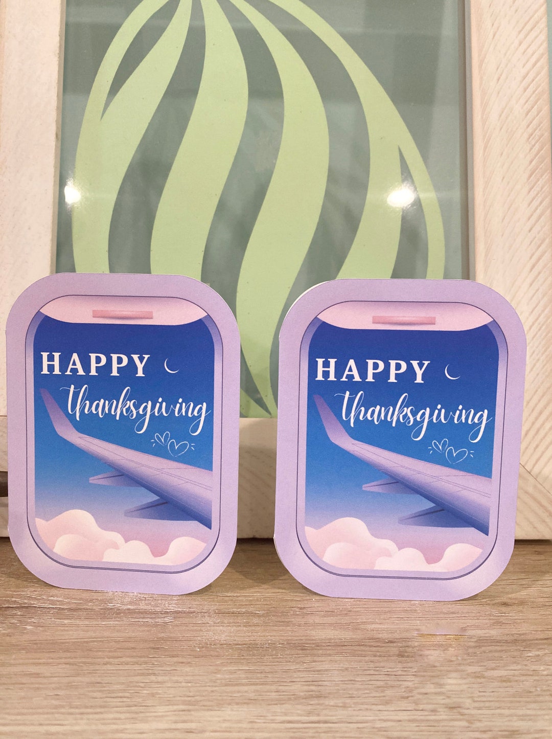 Flight Attendant Thank You Card, Thanksgiving Card, Airplane Window ...