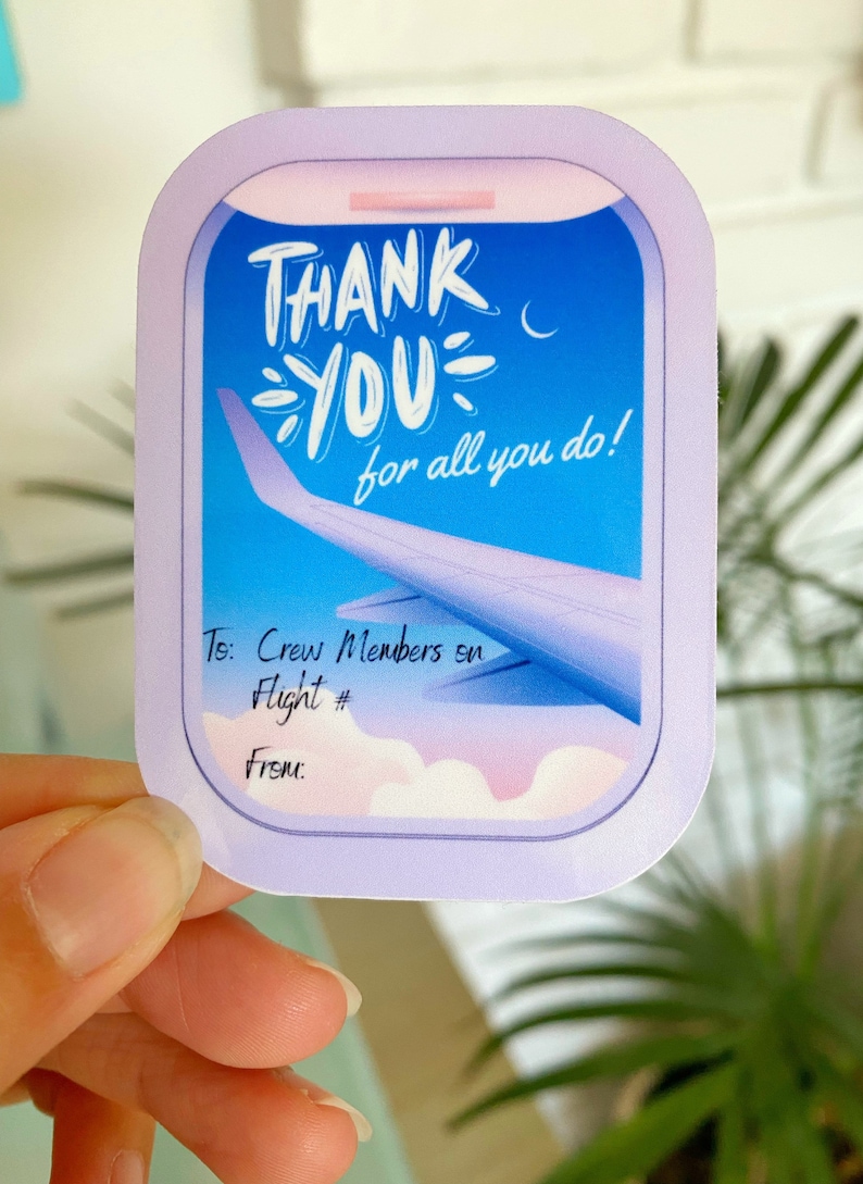 Flight Attendant Gift Bags Label , Flight Crew Thank You Sticker ...