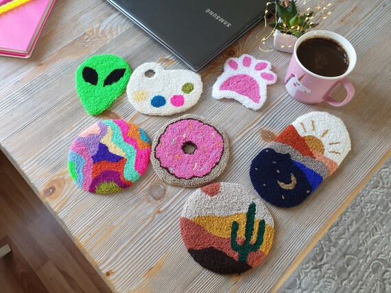 Handmade Coaster / Punch Needle Coaster / Tufted Coaster / - Etsy