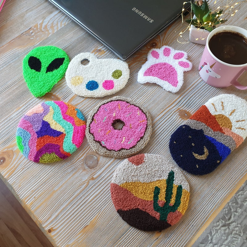 Punch Needle Coaster - Etsy