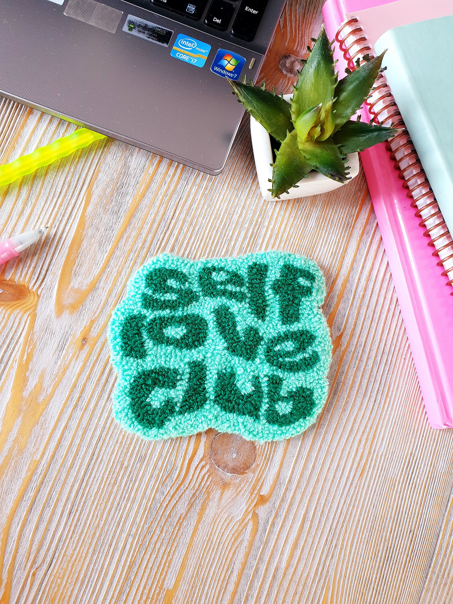 Handmade Coaster / Punch Needle Coaster / Tufted Coaster / - Etsy