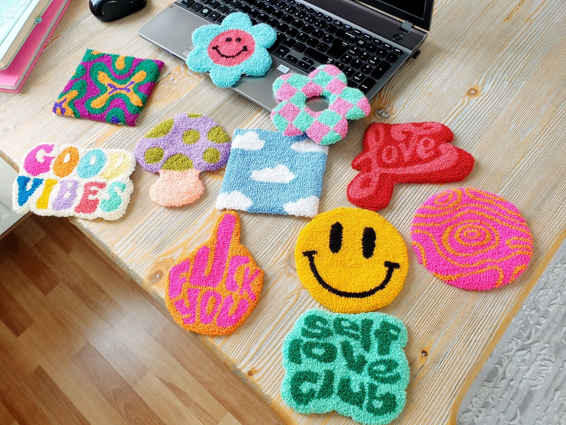 Handmade Coaster / Punch Needle Coaster / Tufted Coaster / - Etsy