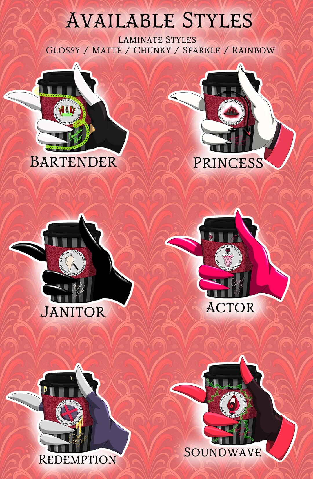 Sin N Sip Coffee Hotelier Sticker Set - Etsy