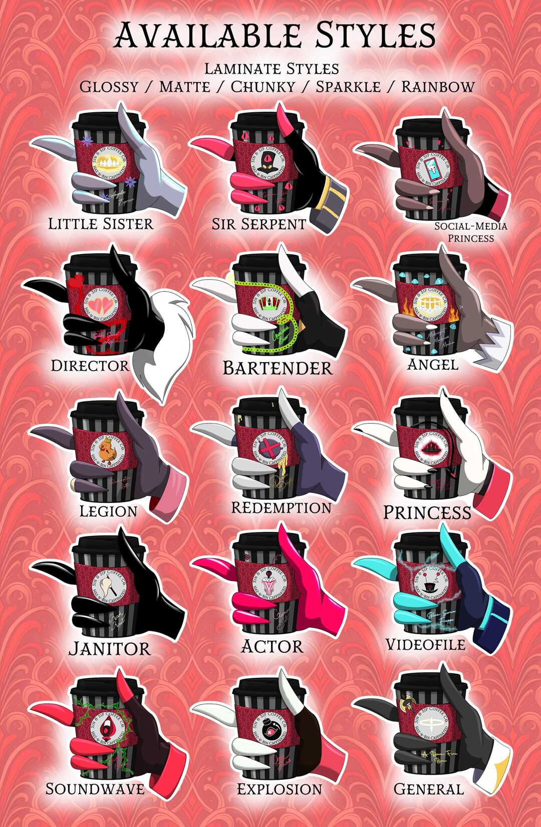 Sin N Sip Coffee Complete Collection - Etsy