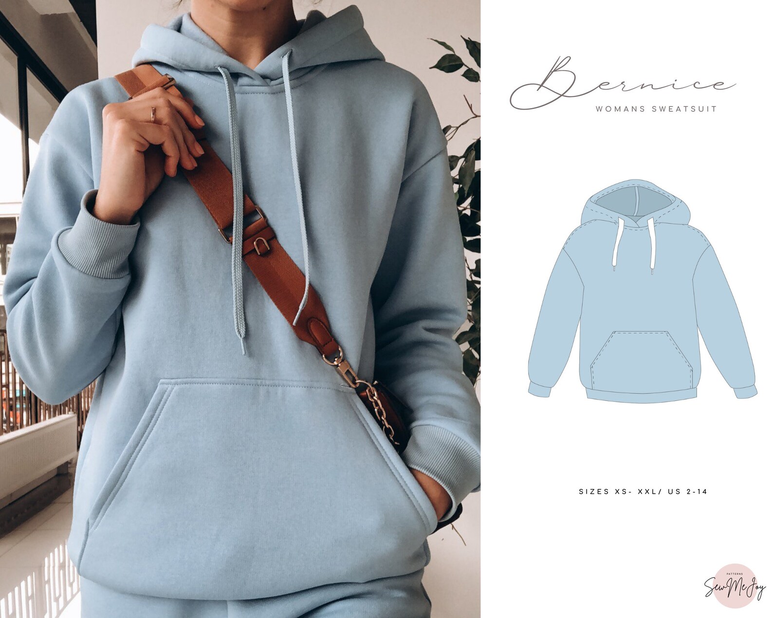 Hoodie PDF Pattern for Women Digital Pattern for Sewing | Etsy