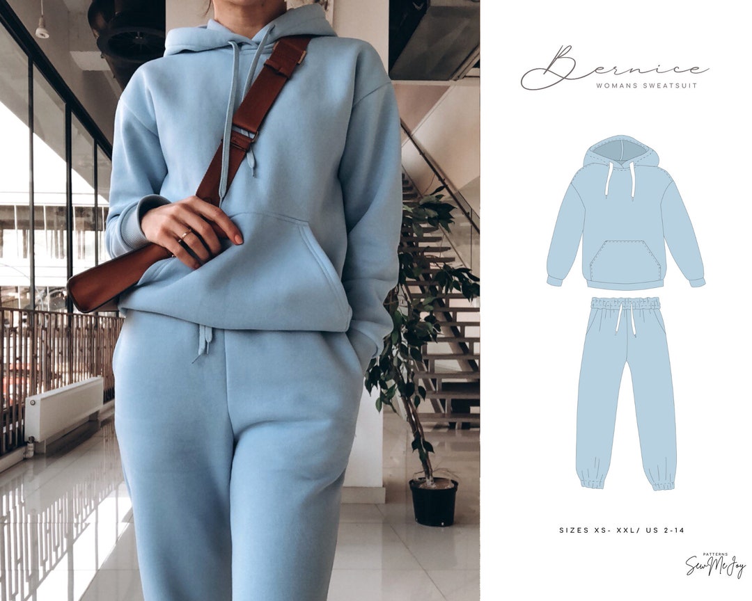 Sweat Set of Hoodie and Joggers PDF Pattern for Women, Digital Pattern ...