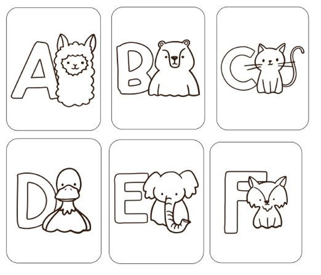 Animal Alphabet A-Z Coloring Pages - Etsy