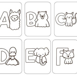 Animal Alphabet A-Z Coloring Pages - Etsy