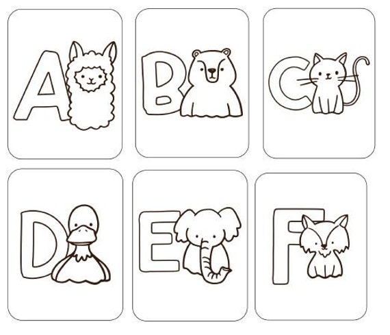 Animal Alphabet A-Z Coloring Pages - Etsy