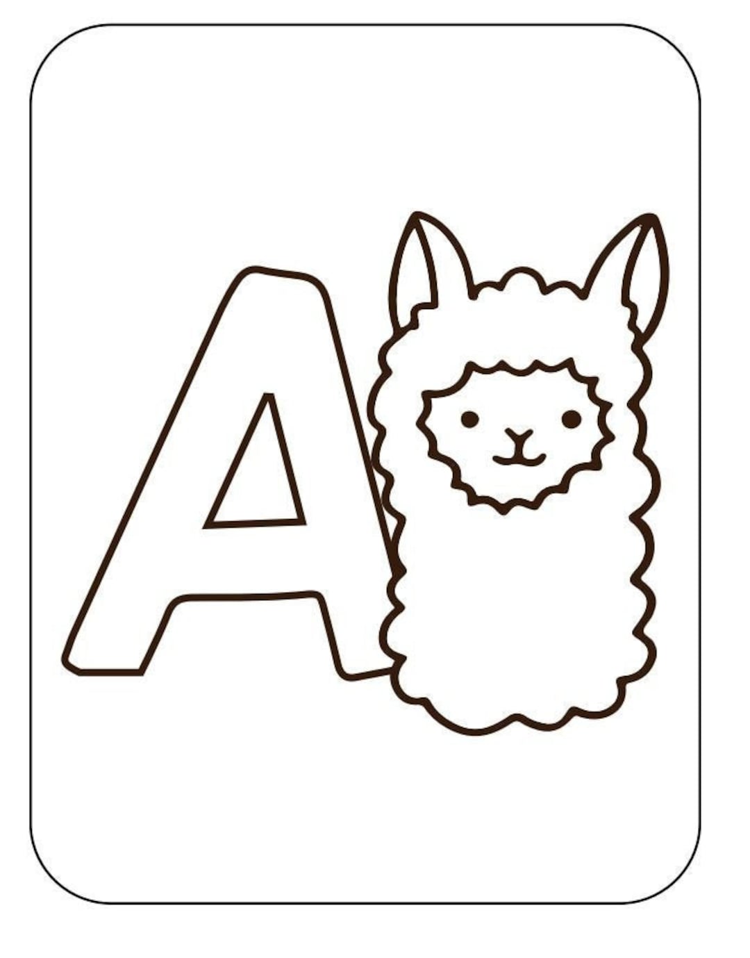 Animal Alphabet A-Z Coloring Pages - Etsy