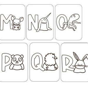 Animal Alphabet A-Z Coloring Pages - Etsy