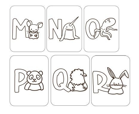 Animal Alphabet A-Z Coloring Pages - Etsy