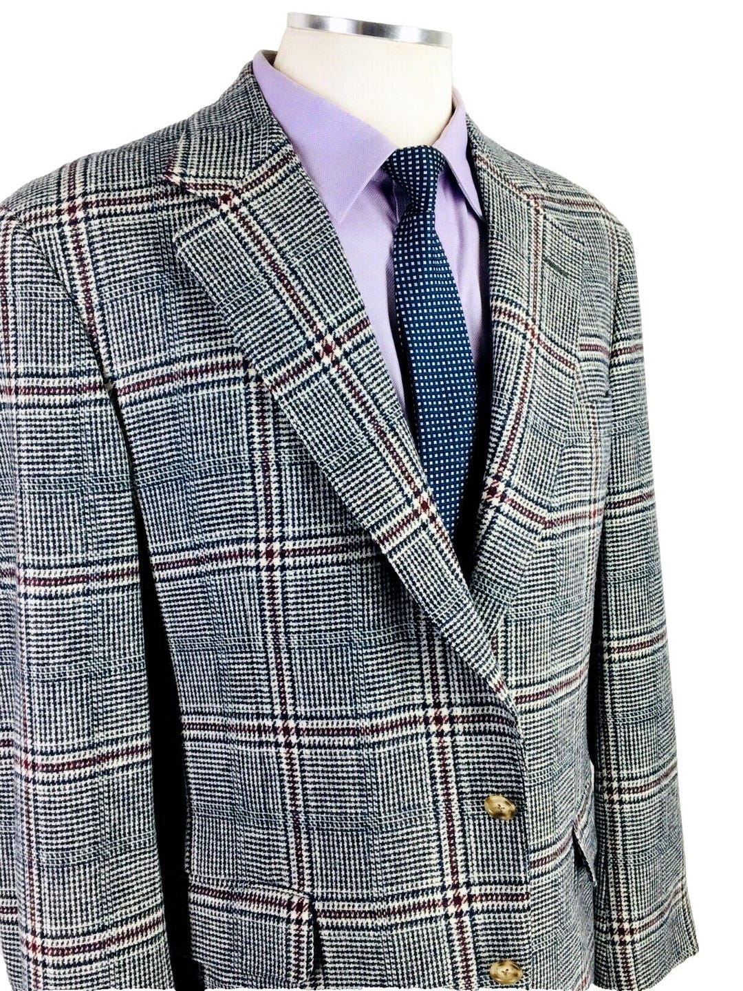 42R Corbin USA Mens Vintage 2 Button Pure Wool Tweed Blazer Sport Coat ...