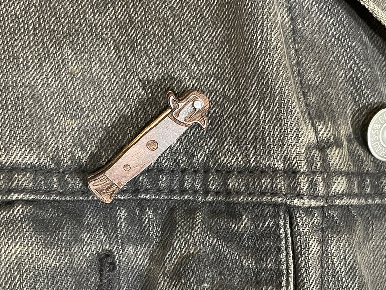 Switchblade Pin That Opens and Closes / Laser Cut / Wooden - Etsy