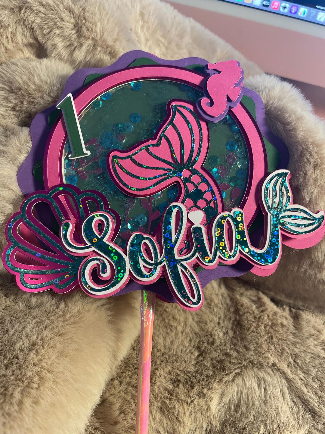 Beautiful Mermaid Shaker Cake Topper, Personalized With First Name and ...
