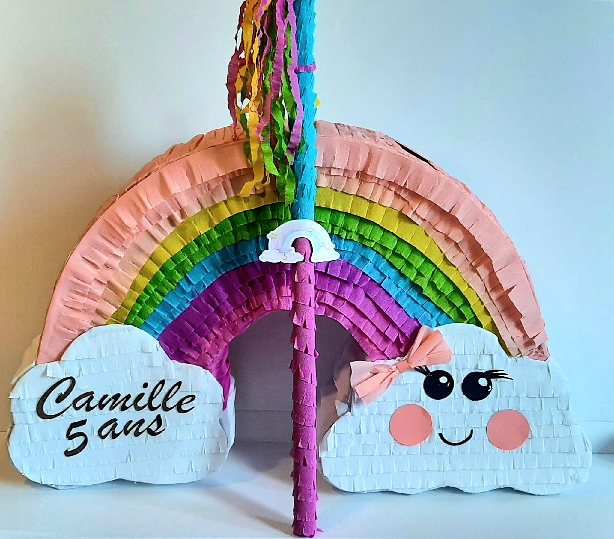 Large Rainbow Pinata 68 Cm in Length, Customizable, Filled, Stick ...
