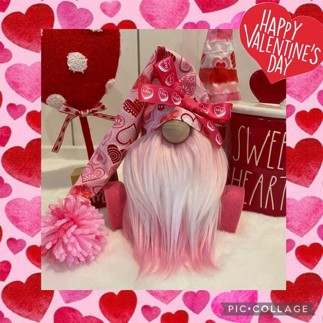 Valentines Day Gnome, Valentine Gift, Valentine Tiered Tray Decor, Pink ...