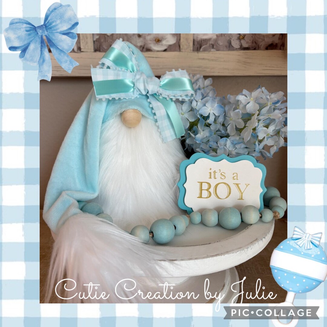 Baby Boy Nursery Gnome, Baby Shower Gift, Baby Nursery Decor, It’s A ...
