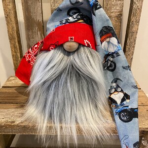Biker Gnome, Bandana Gnome, Motorcycle Gnome, Harley Davidson Inspired ...